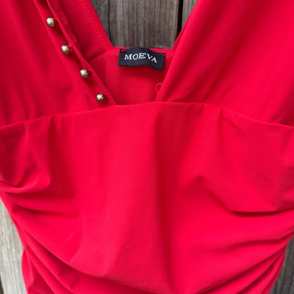 MOEVA | Swim | Moeva Tracey Red Ruched Sides One Piece Swimsuit | Poshmark